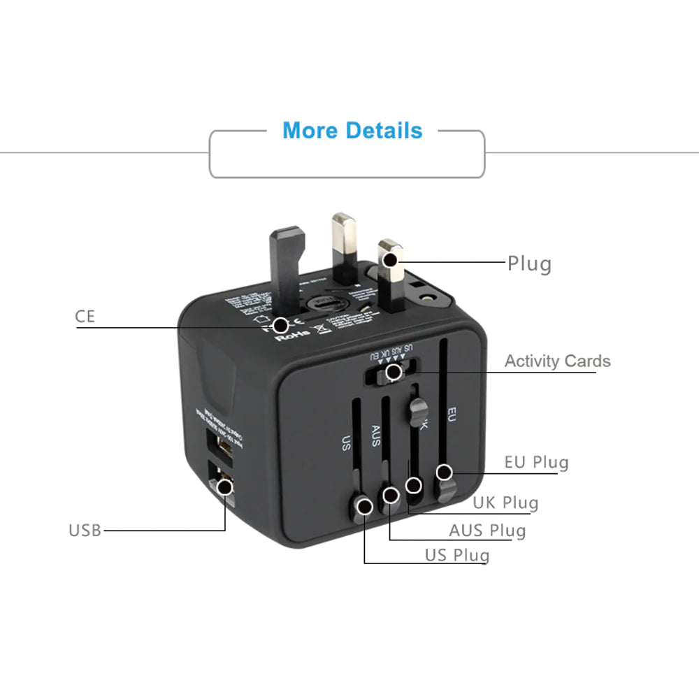 5 in 1 Universal Travel Adaptor – Bespoke Gifts