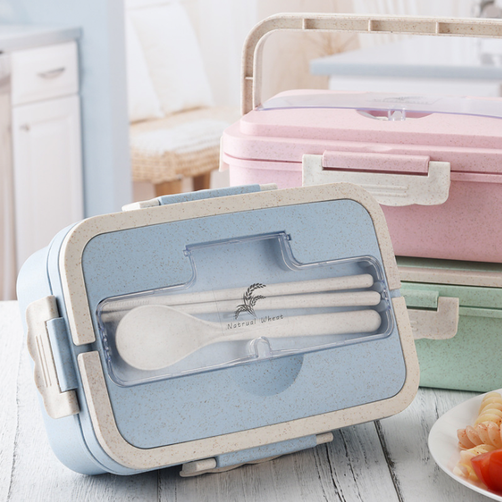 Wheat Lunch Box with Cutlery Set – Bespoke Gifts